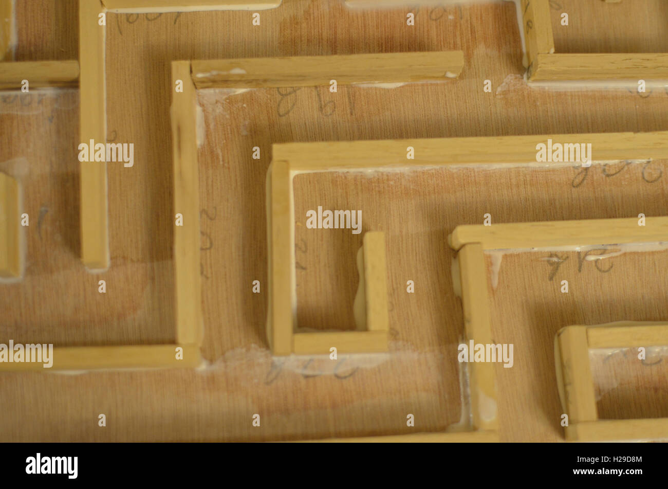 Pictures taken during the construction of handmade wooden labyrinths ...