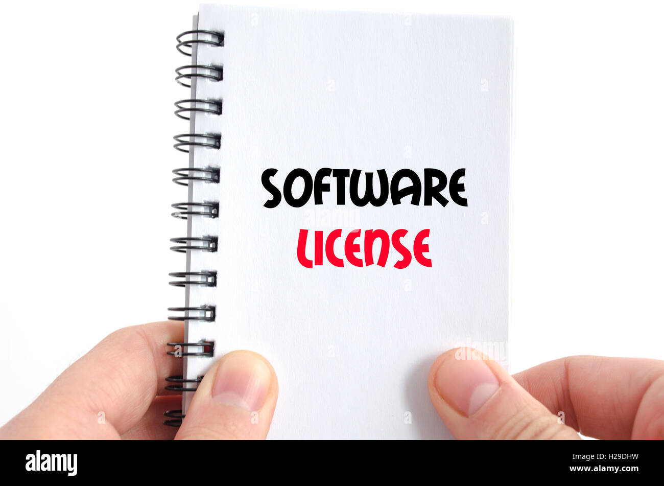 Software license text concept isolated over white background Stock ...