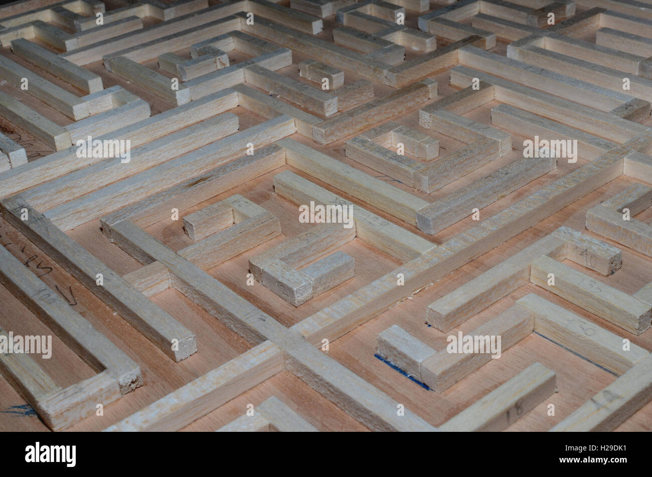 Pictures taken during the construction of handmade wooden labyrinths ...
