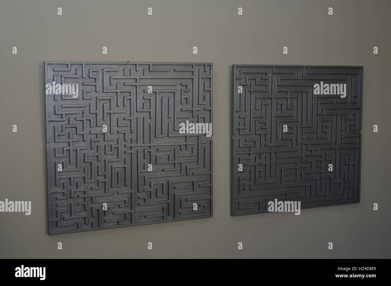 Pictures taken during the construction of handmade wooden labyrinths ...