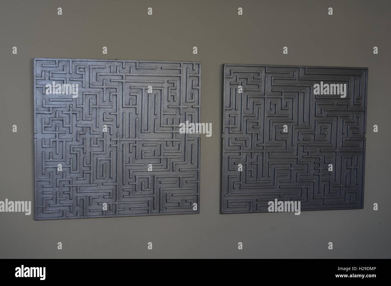 Pictures taken during the construction of handmade wooden labyrinths ...