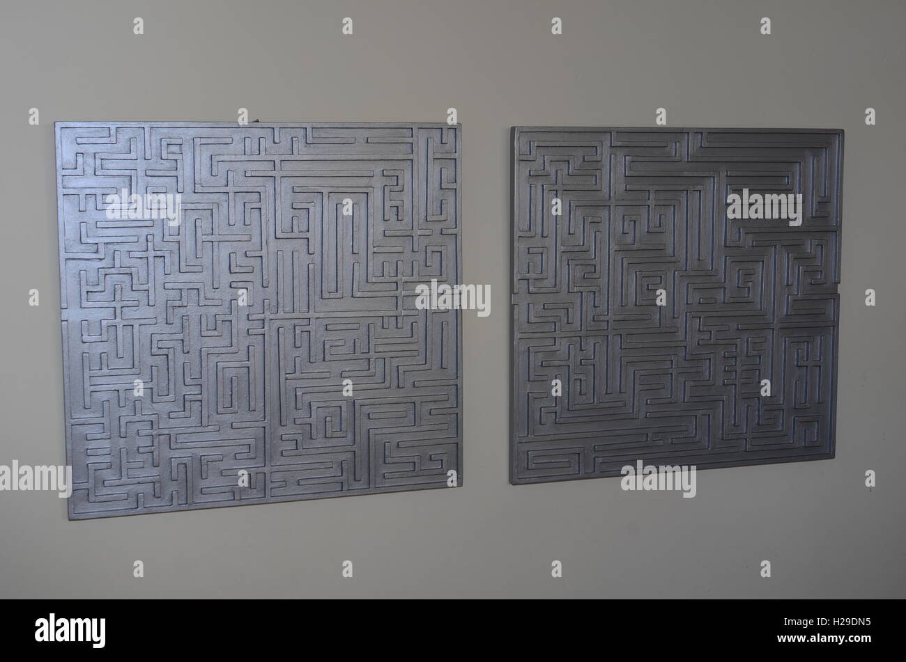 Pictures taken during the construction of handmade wooden labyrinths ...