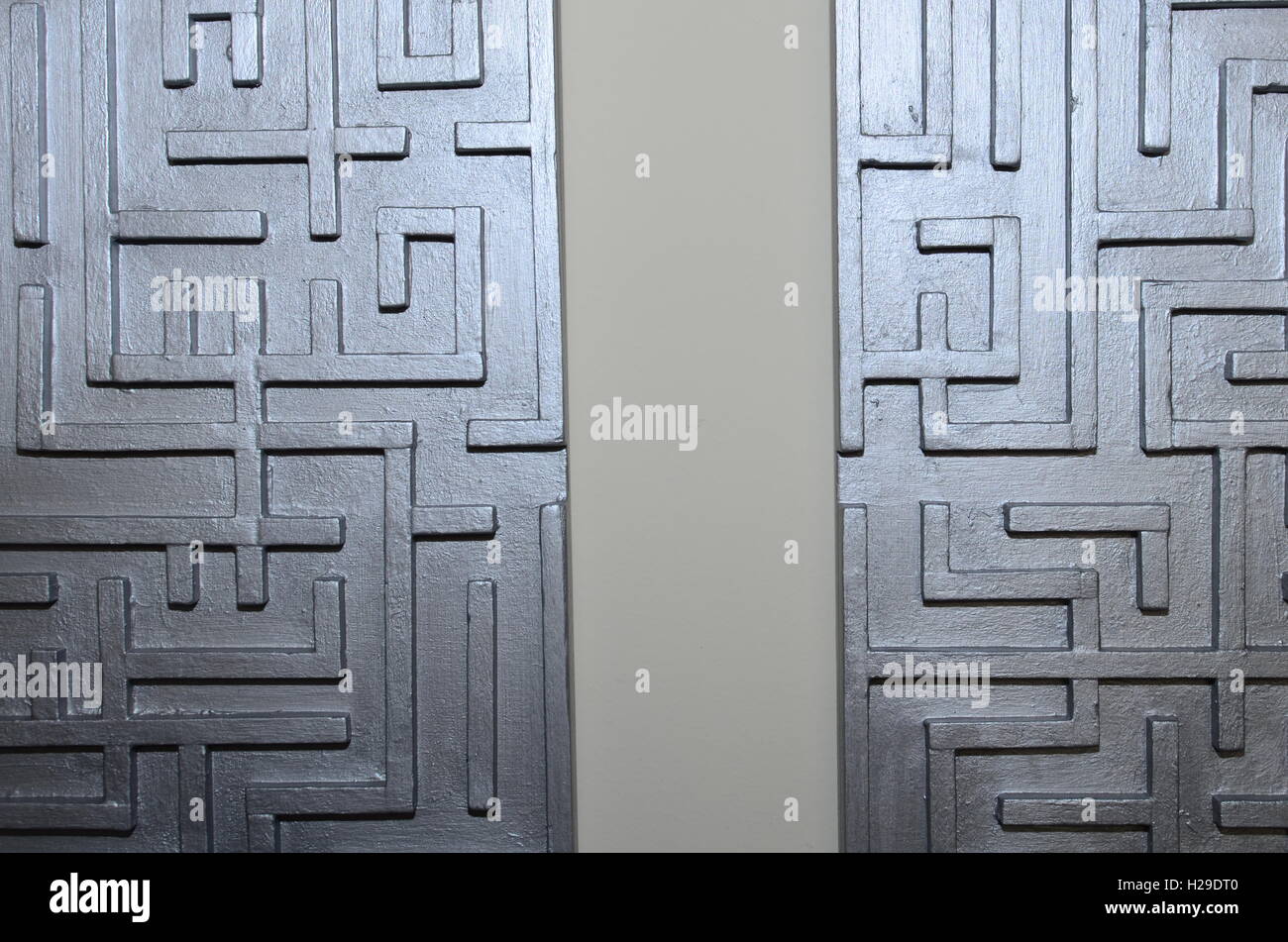 Pictures taken during the construction of handmade wooden labyrinths ...