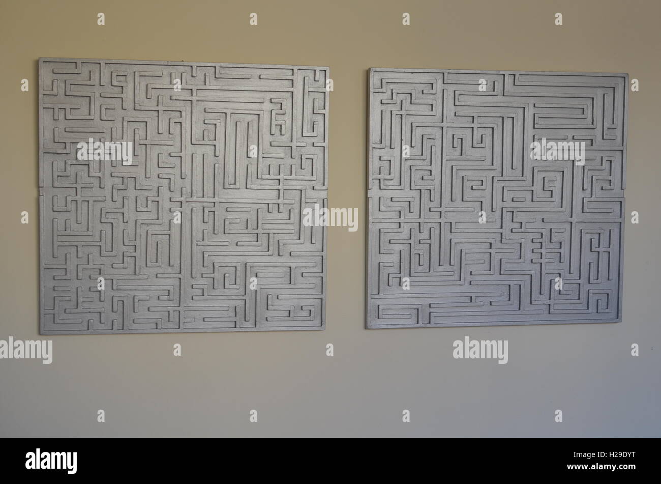 Pictures taken during the construction of handmade wooden labyrinths ...