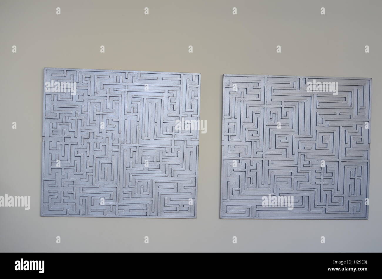 Pictures taken during the construction of handmade wooden labyrinths ...