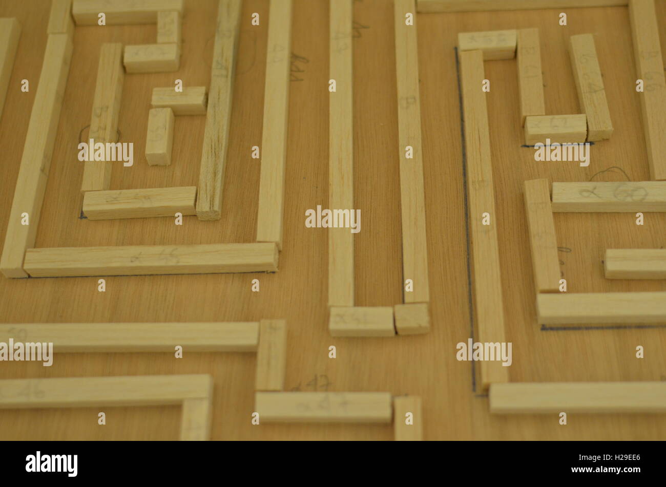 Pictures taken during the construction of handmade wooden labyrinths ...