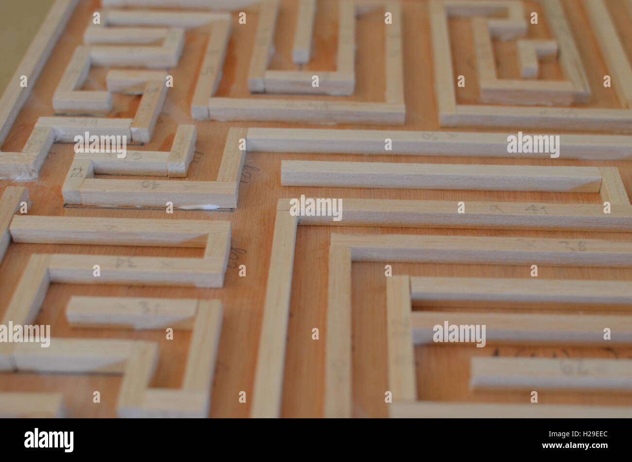 Pictures taken during the construction of handmade wooden labyrinths ...