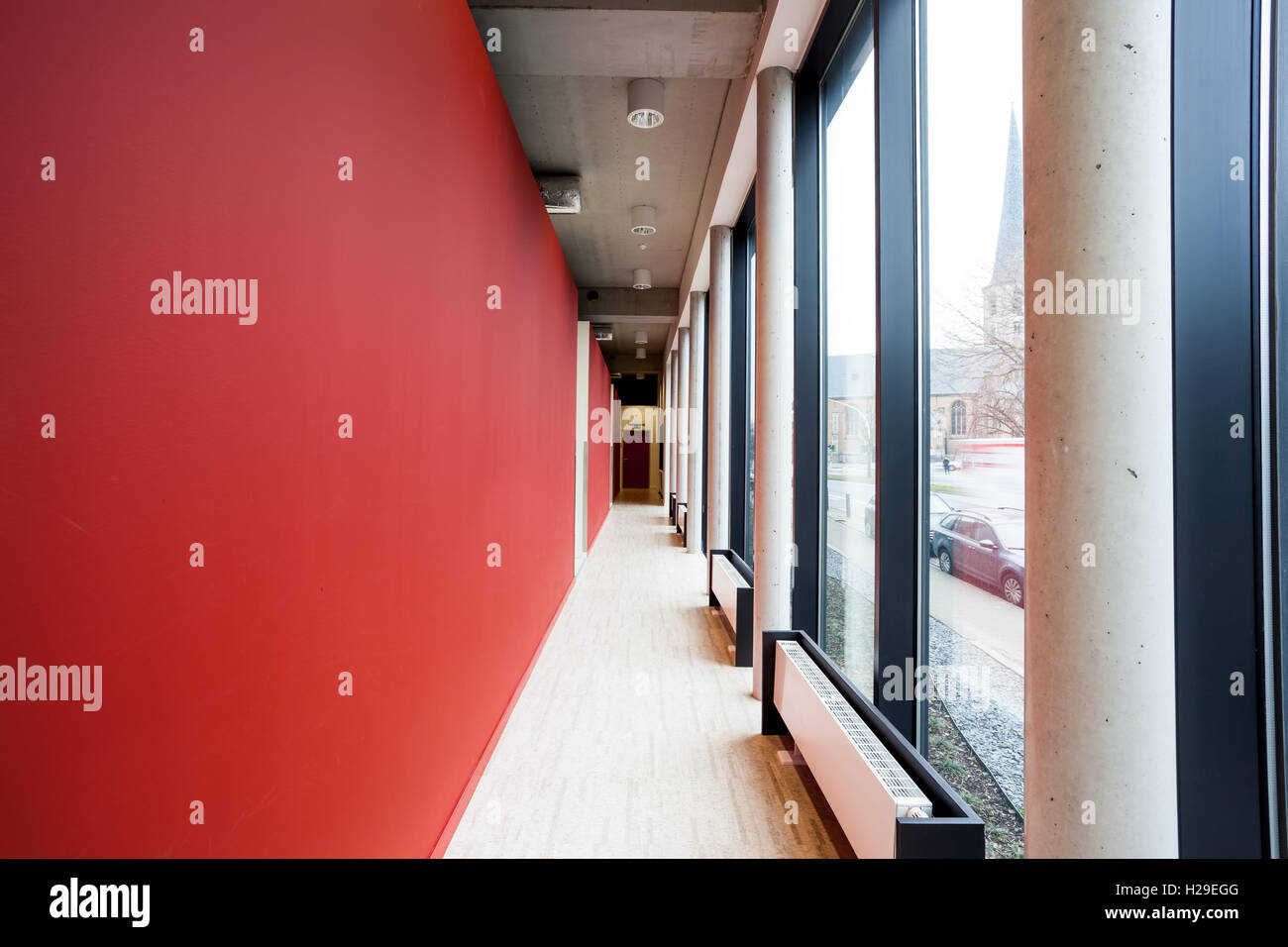 in an new biulding there is an beautiful corridor Stock Photo - Alamy
