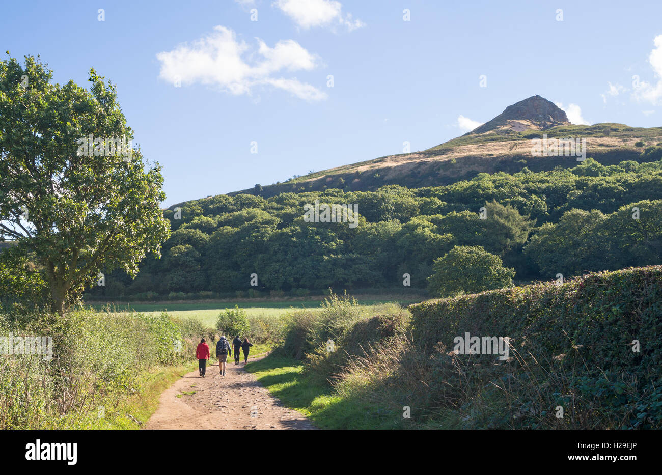 Walkers approaching roseberry topping hi-res stock photography and ...