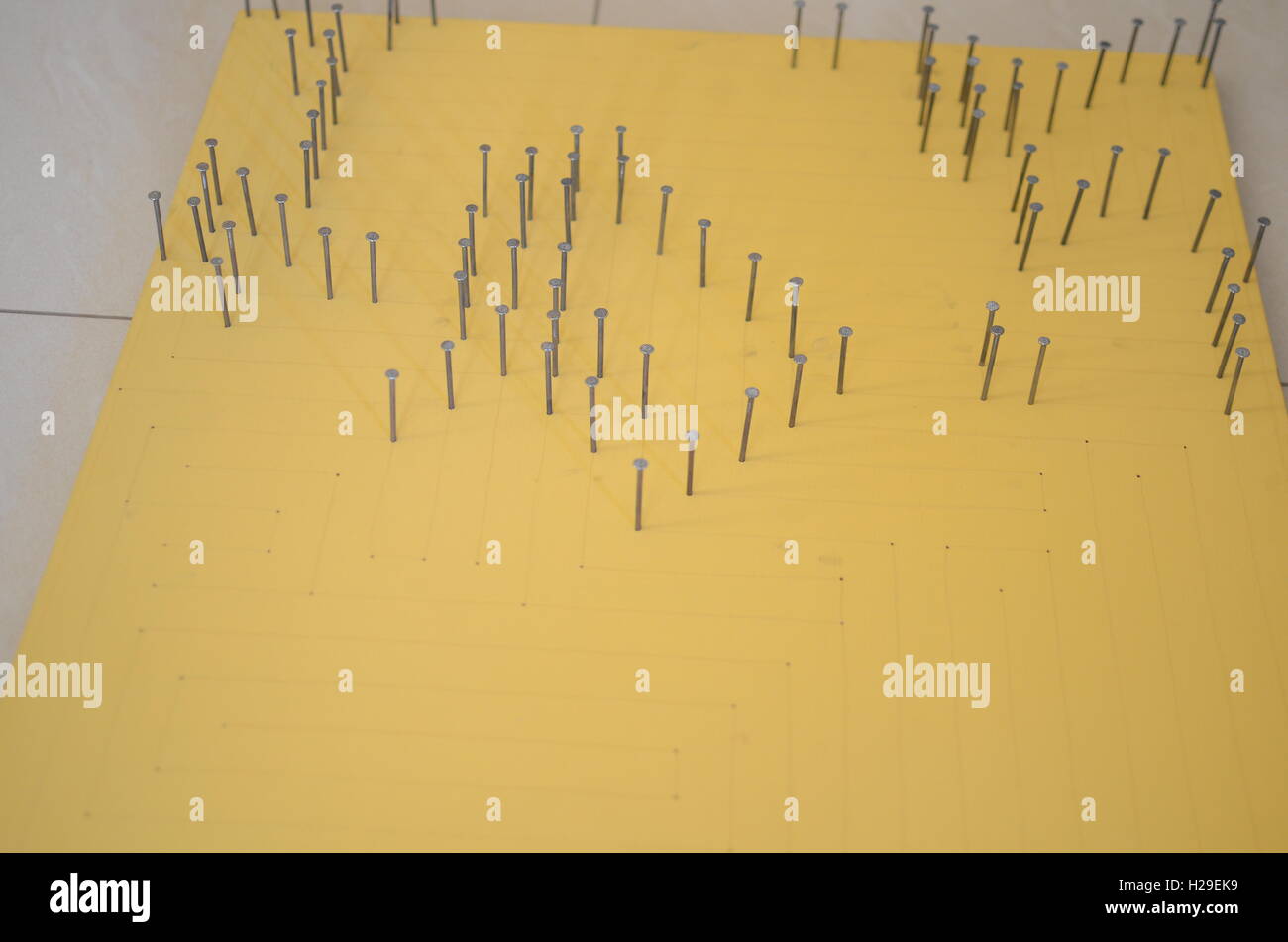 Pictures taken during the construction of handmade wooden labyrinths ...
