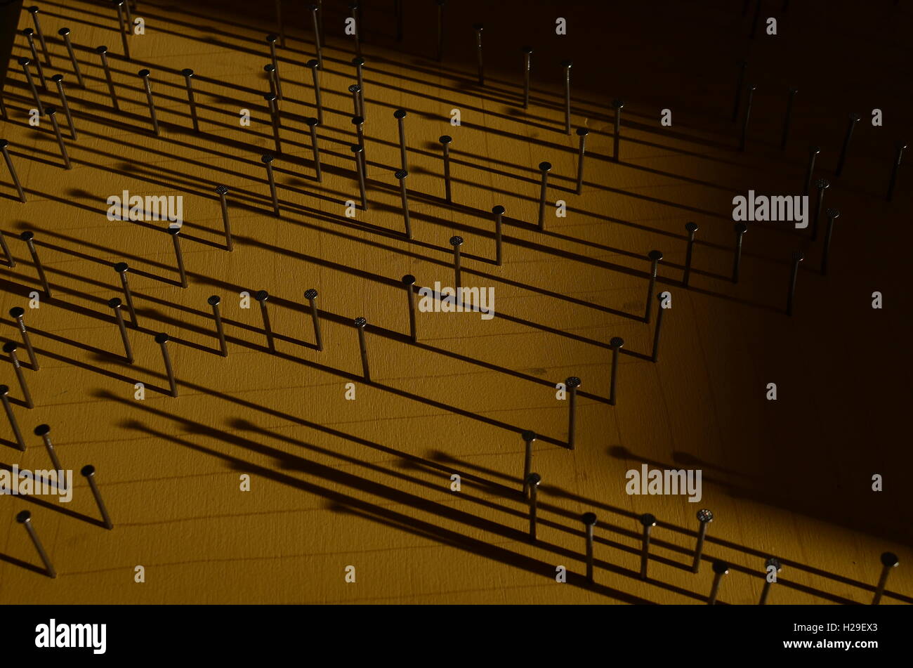 Pictures taken during the construction of handmade wooden labyrinths ...