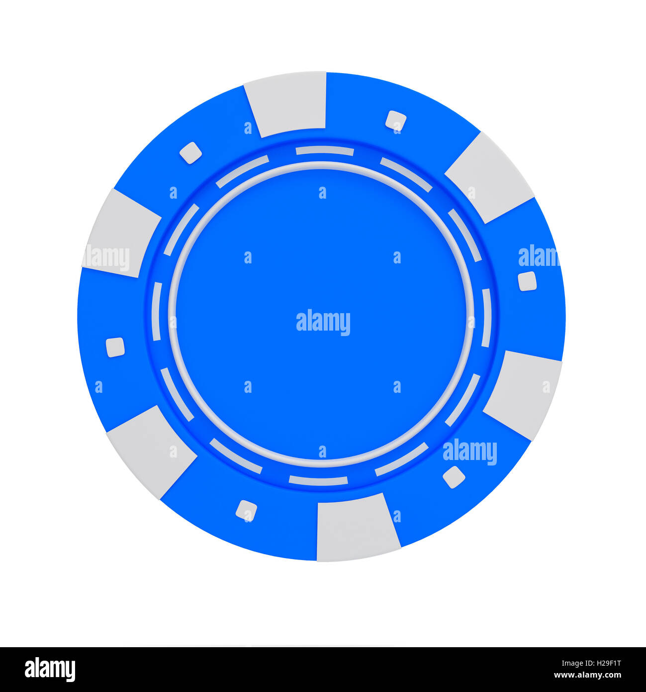single blue casino chip isolated on white background Stock Photo - Alamy