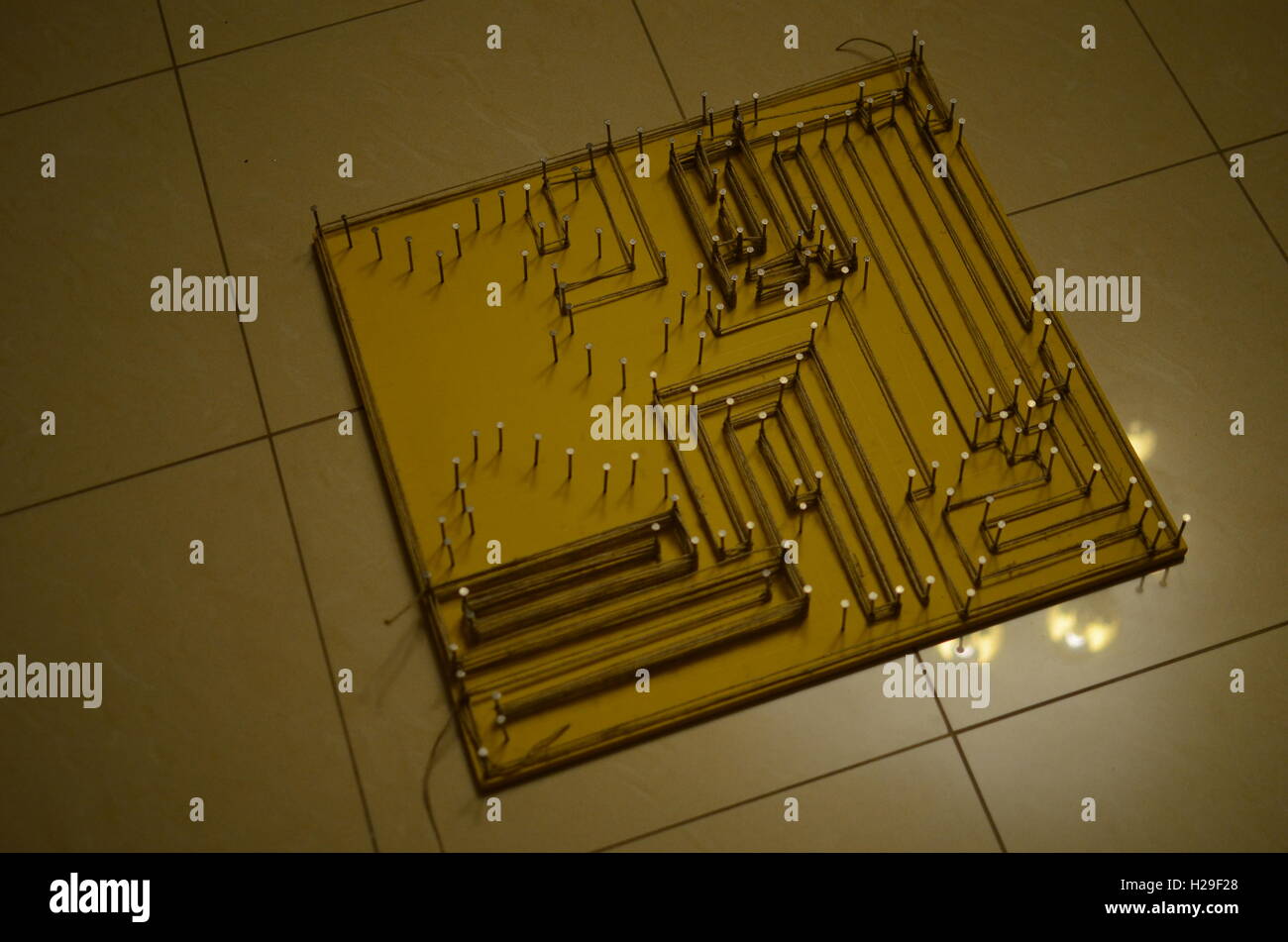 Pictures taken during the construction of handmade wooden labyrinths ...