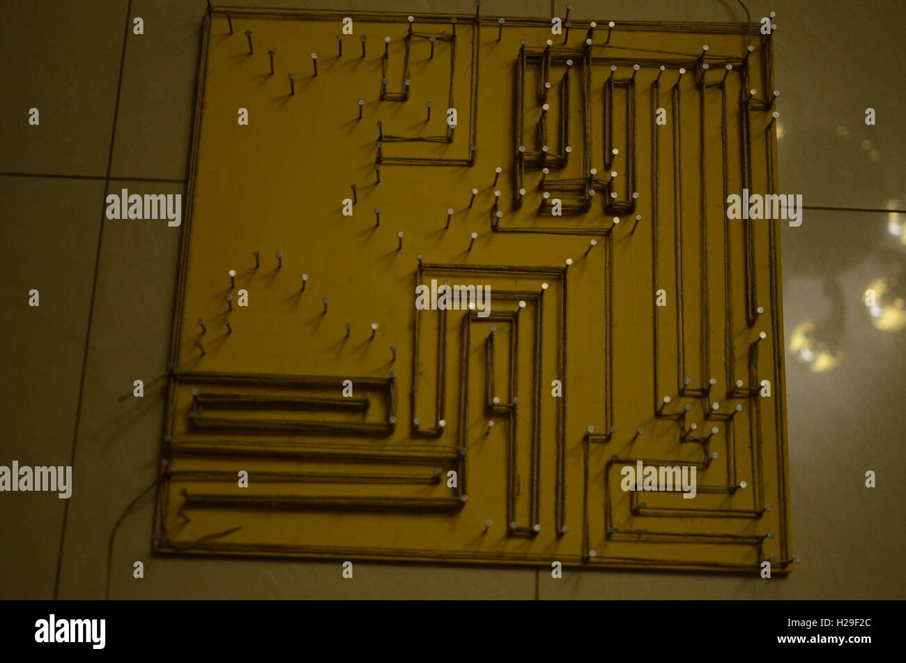 Pictures taken during the construction of handmade wooden labyrinths ...