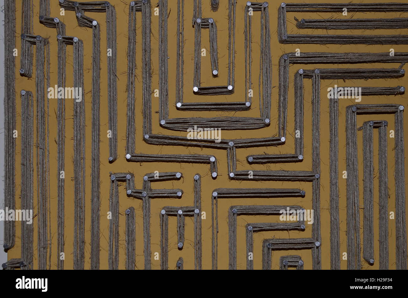 Pictures taken during the construction of handmade wooden labyrinths ...