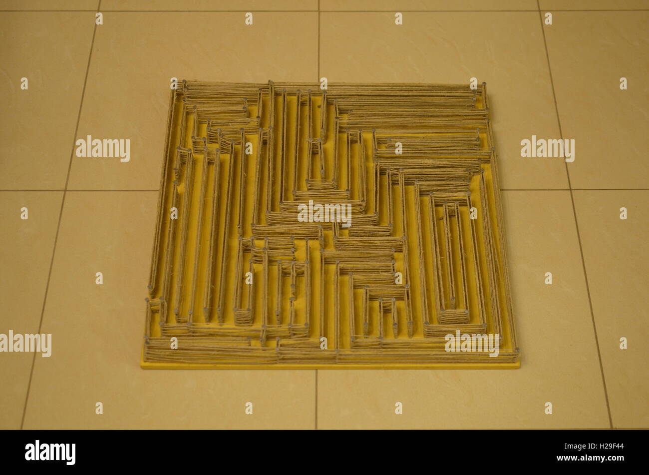 Pictures taken during the construction of handmade wooden labyrinths ...