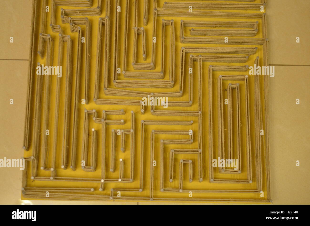 Pictures taken during the construction of handmade wooden labyrinths ...