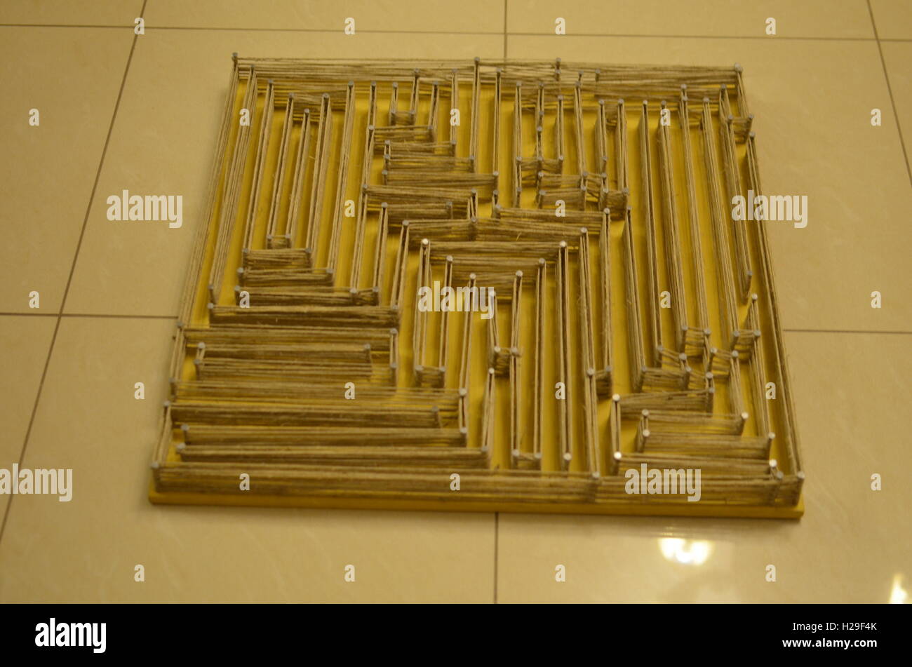 Pictures taken during the construction of handmade wooden labyrinths ...