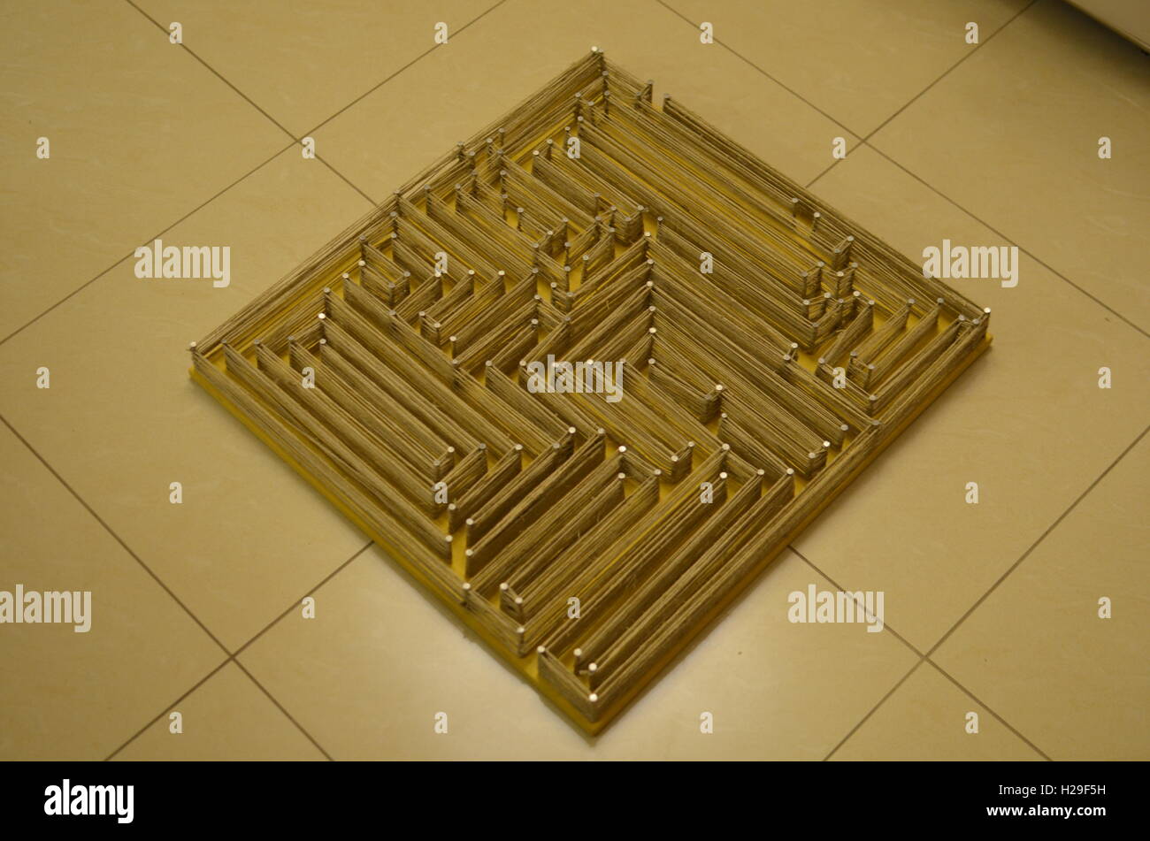 Pictures taken during the construction of handmade wooden labyrinths ...