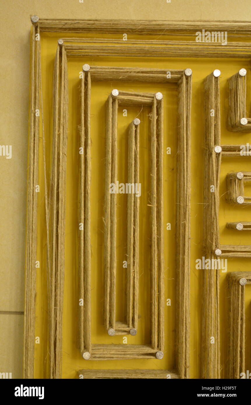 Pictures taken during the construction of handmade wooden labyrinths ...