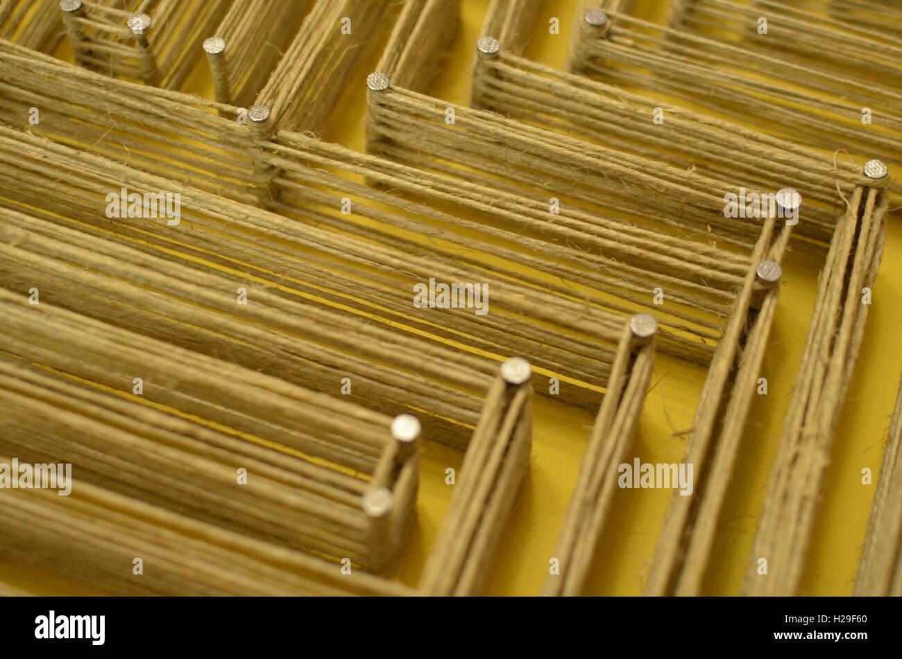 Pictures taken during the construction of handmade wooden labyrinths ...