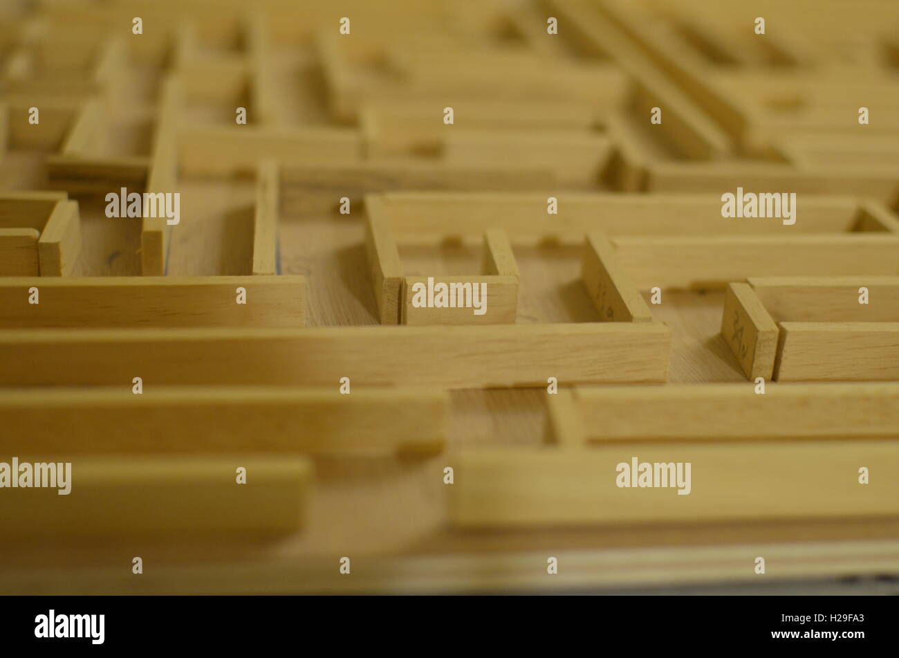 Pictures taken during the construction of handmade wooden labyrinths ...