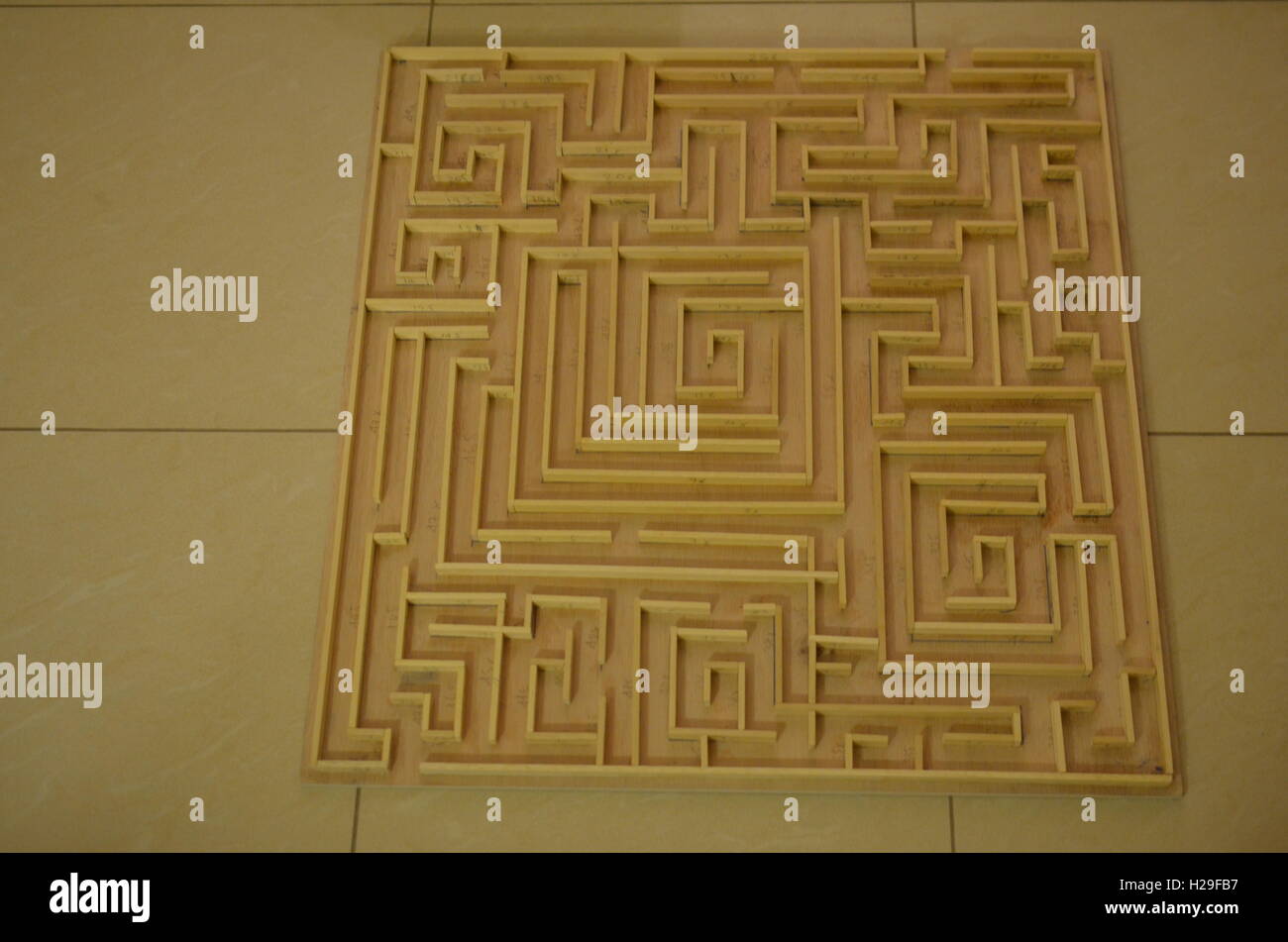 Pictures taken during the construction of handmade wooden labyrinths ...