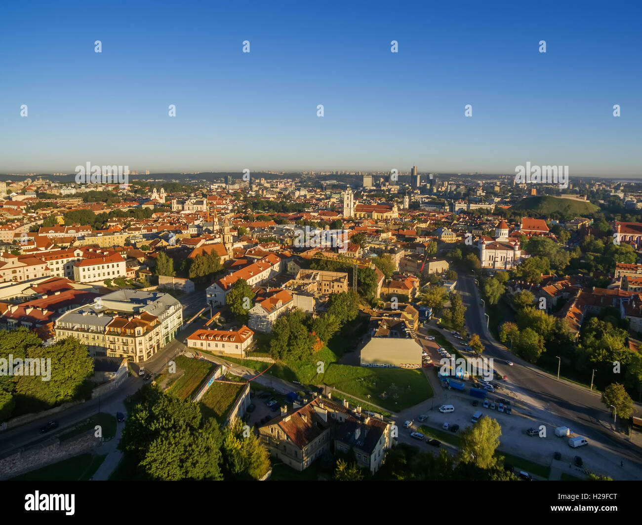 Vilnius, Lithuania: aerial top view of the old town Stock Photo - Alamy
