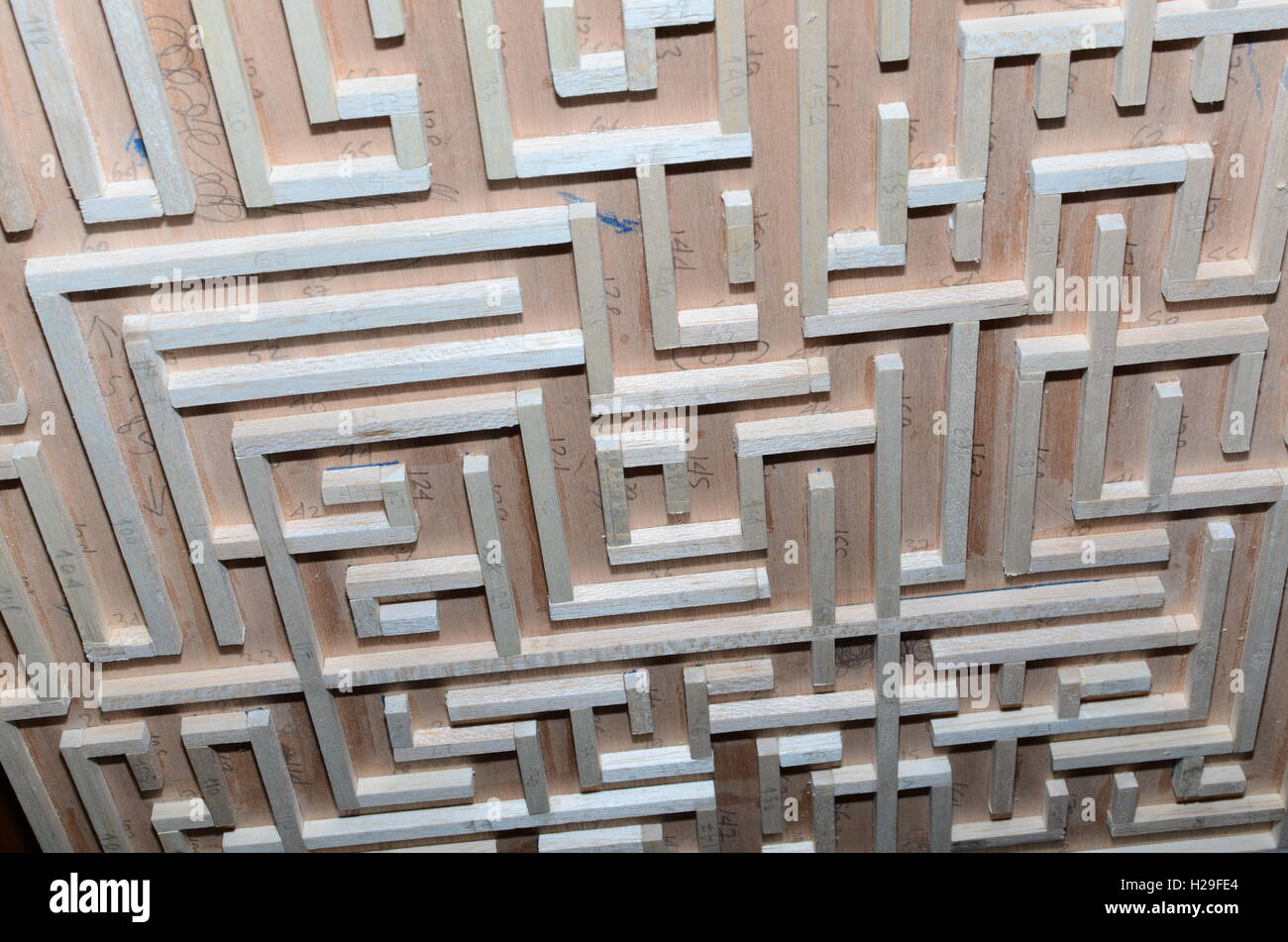 Pictures taken during the construction of handmade wooden labyrinths ...