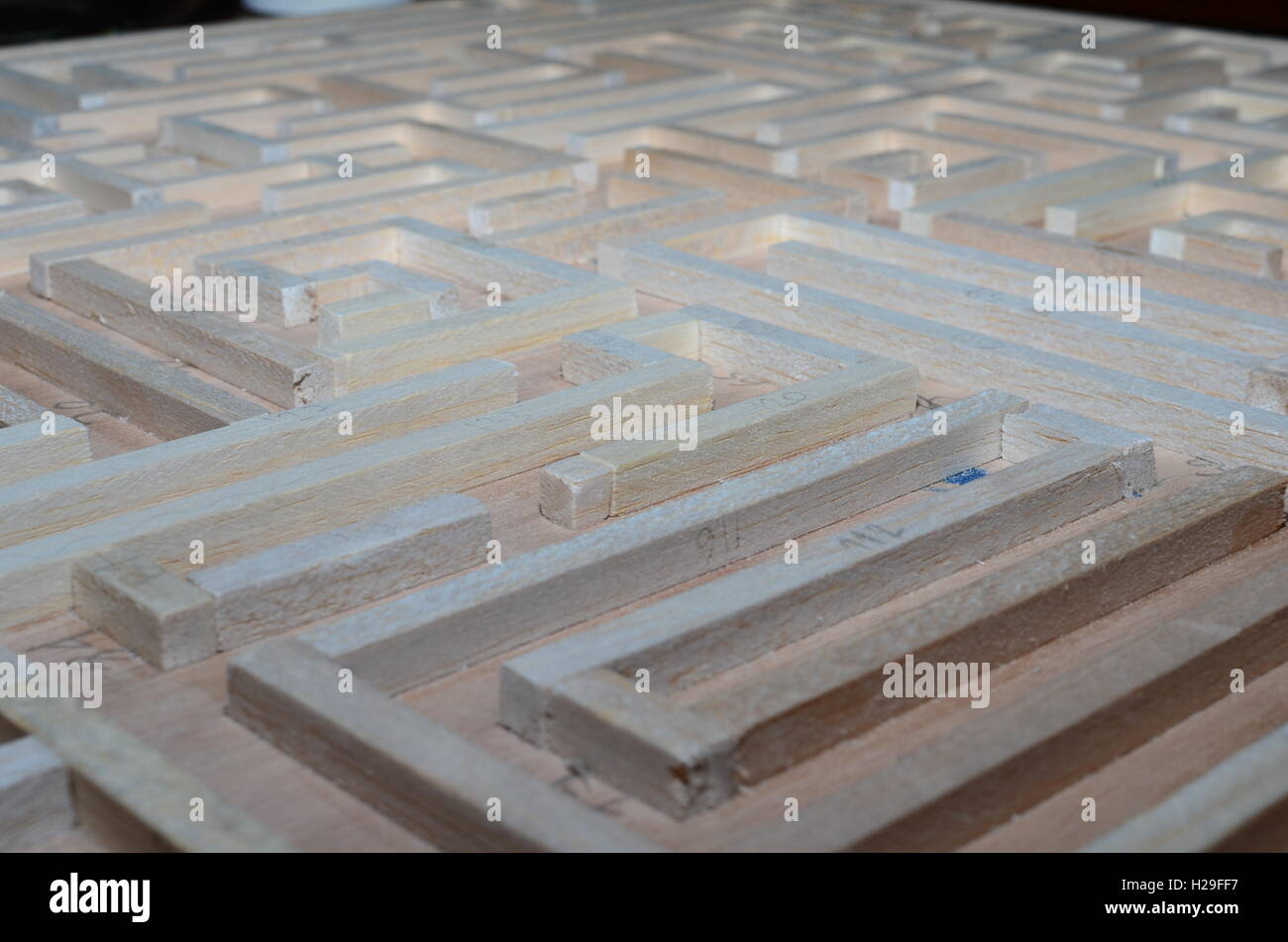 Pictures taken during the construction of handmade wooden labyrinths ...