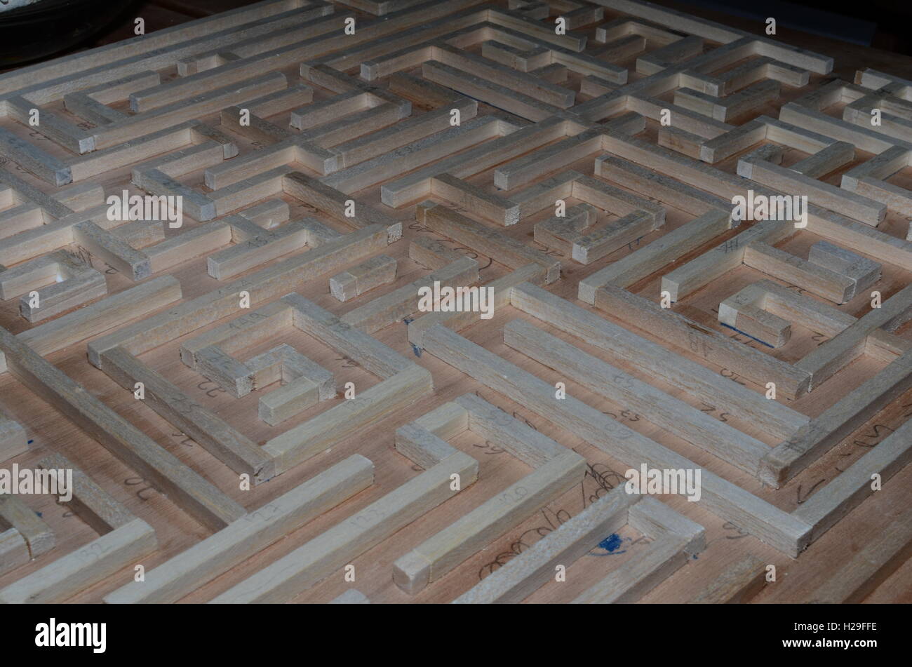 Pictures taken during the construction of handmade wooden labyrinths ...