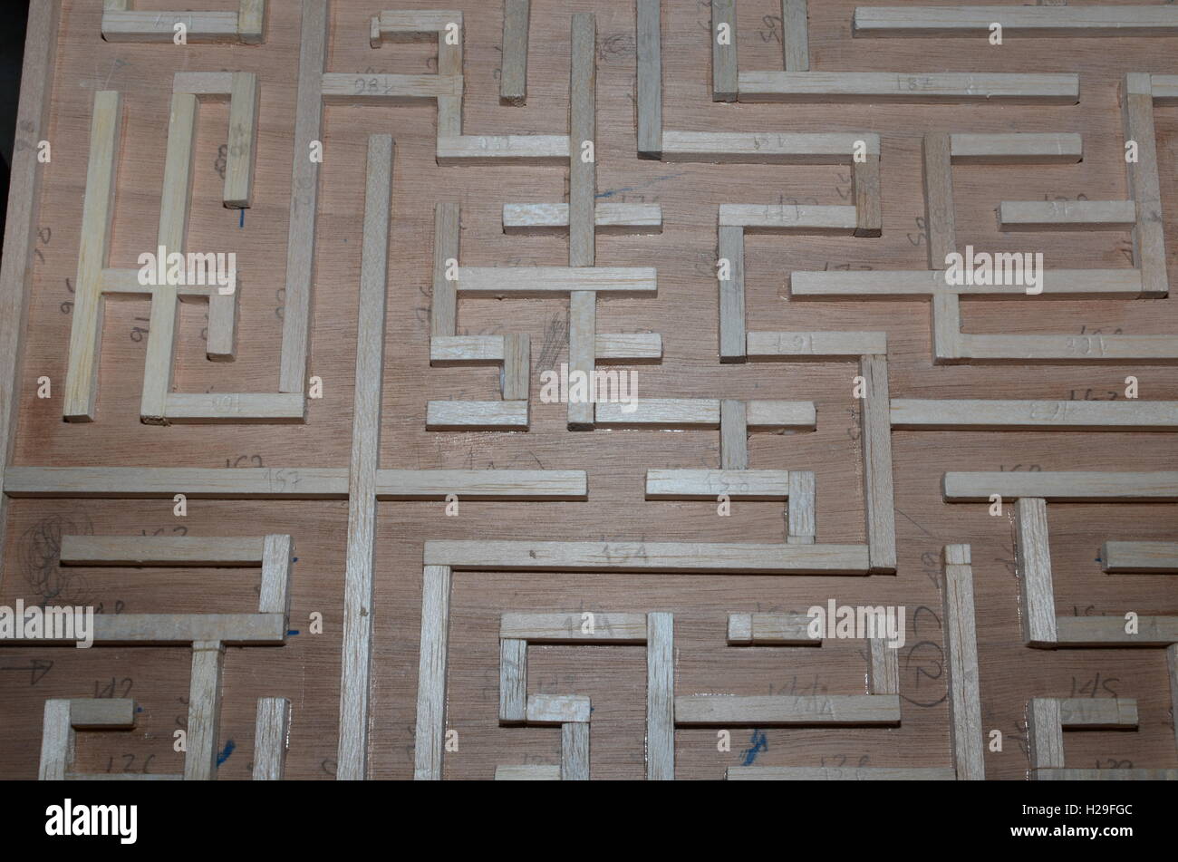 Pictures taken during the construction of handmade wooden labyrinths ...