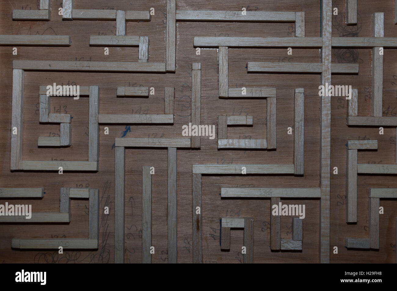 Pictures taken during the construction of handmade wooden labyrinths ...