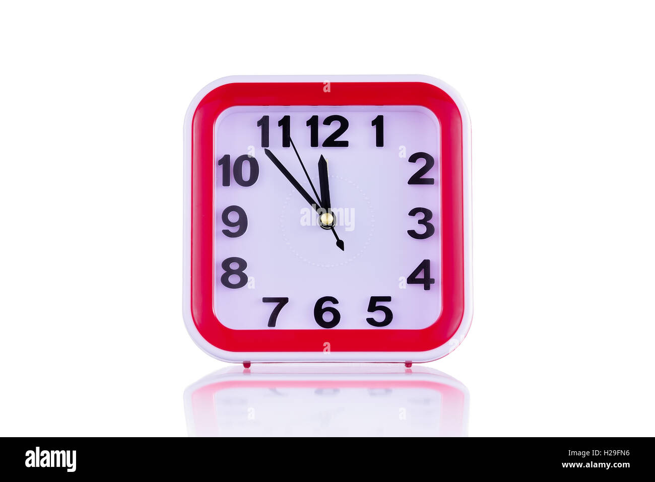 Square clock isolated on white background front view Stock Photo - Alamy
