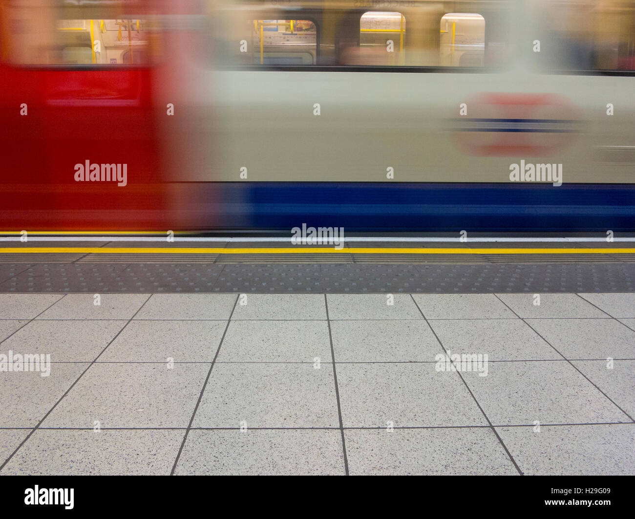 An approaching tube train in London Stock Photo - Alamy