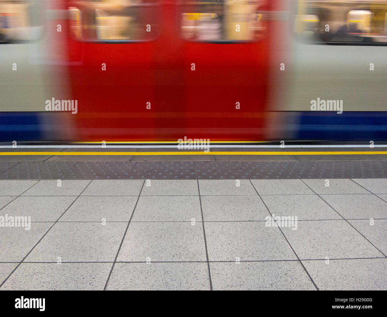 An approaching tube train in London Stock Photo - Alamy