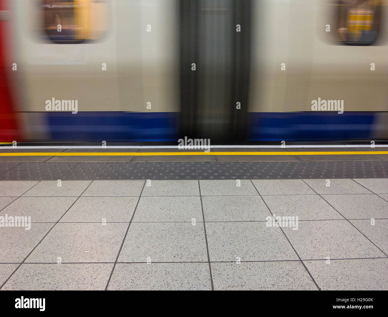 An approaching tube train in London Stock Photo - Alamy