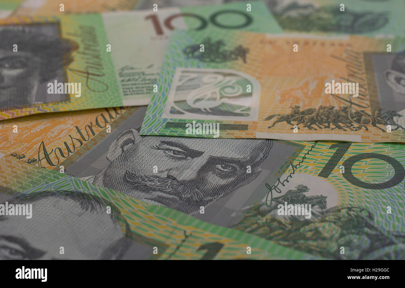 Australian Hundred Dollar Banknote Close Up Background Stock Photo - Alamy