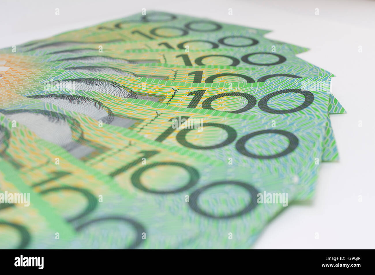 Pile of Australian Hundred Dollar Banknotes Isolated on White Stock ...