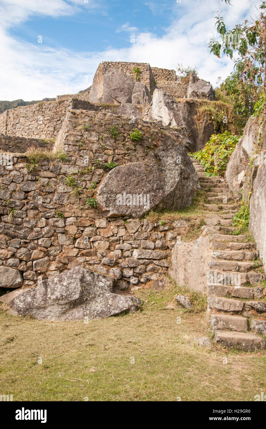 Machu Picchu, Ancient Stone Staircase, Stock Image Stock Photo - Alamy