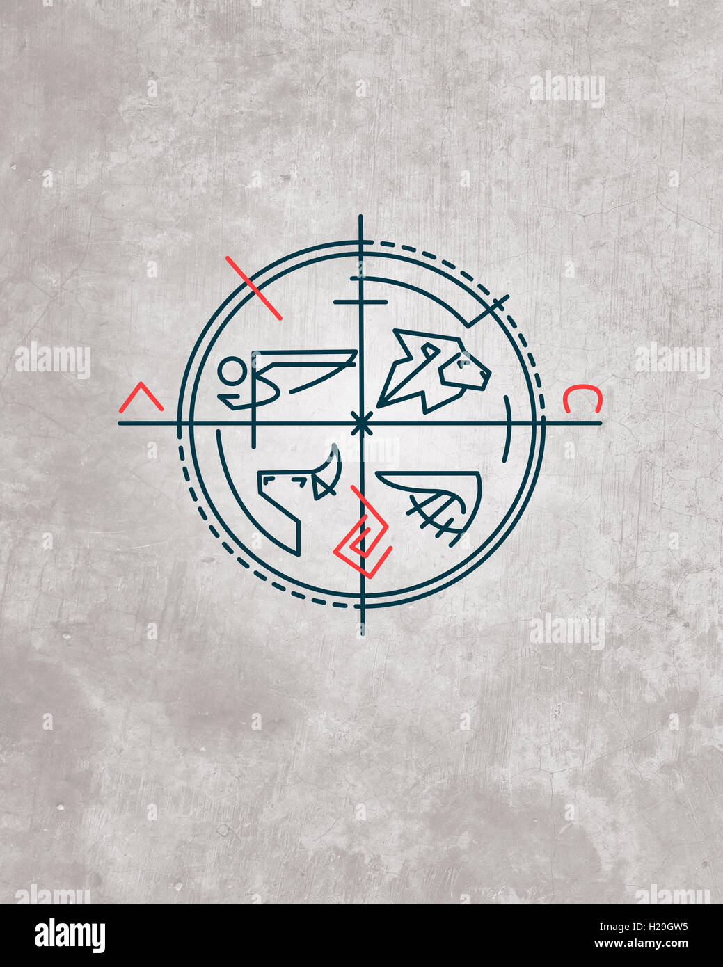 Hand drawn vector illustration or drawing of a contemporary religious ...