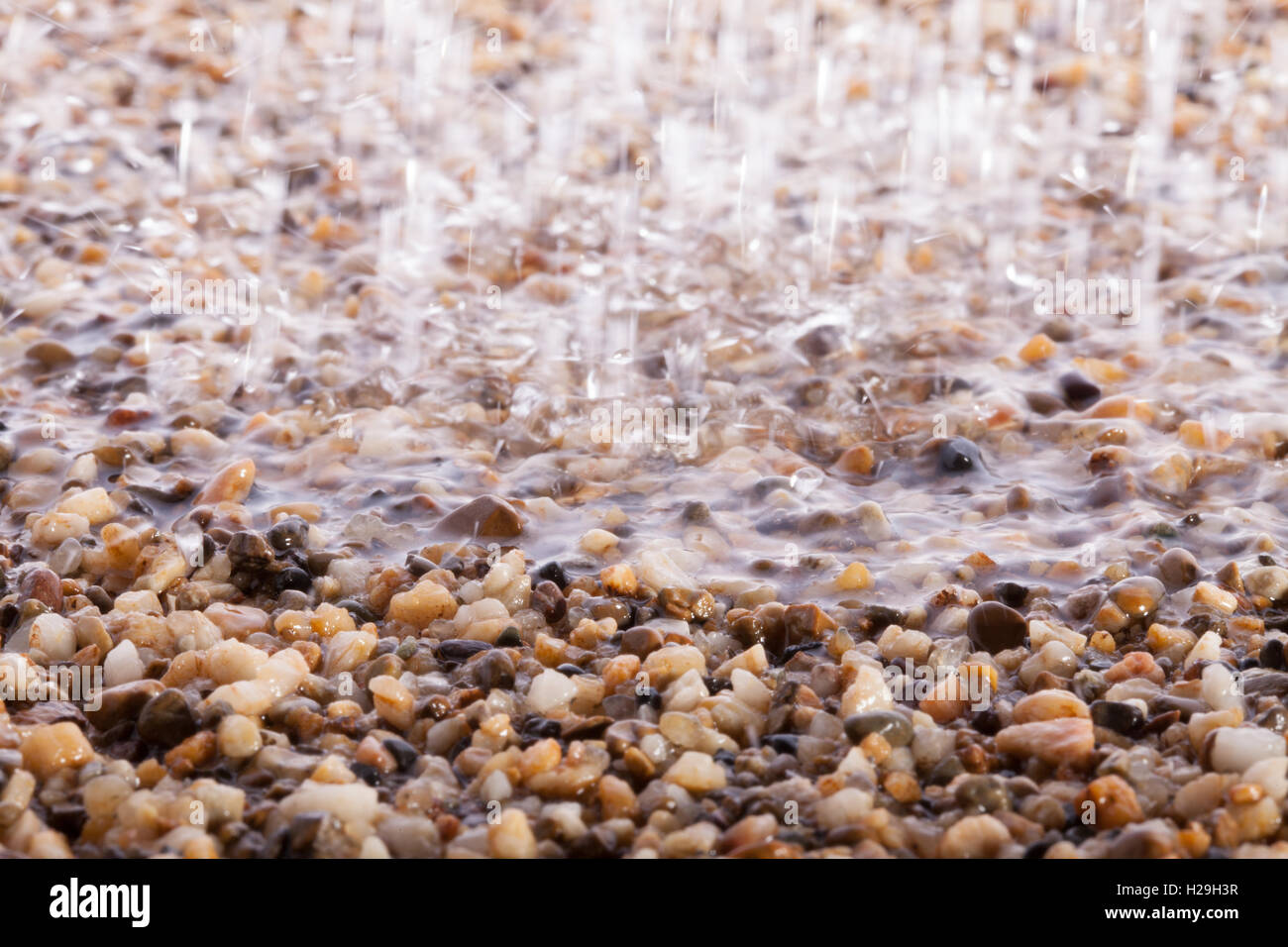 Water on waterproof gravel / stone chip surface Stock Photo - Alamy