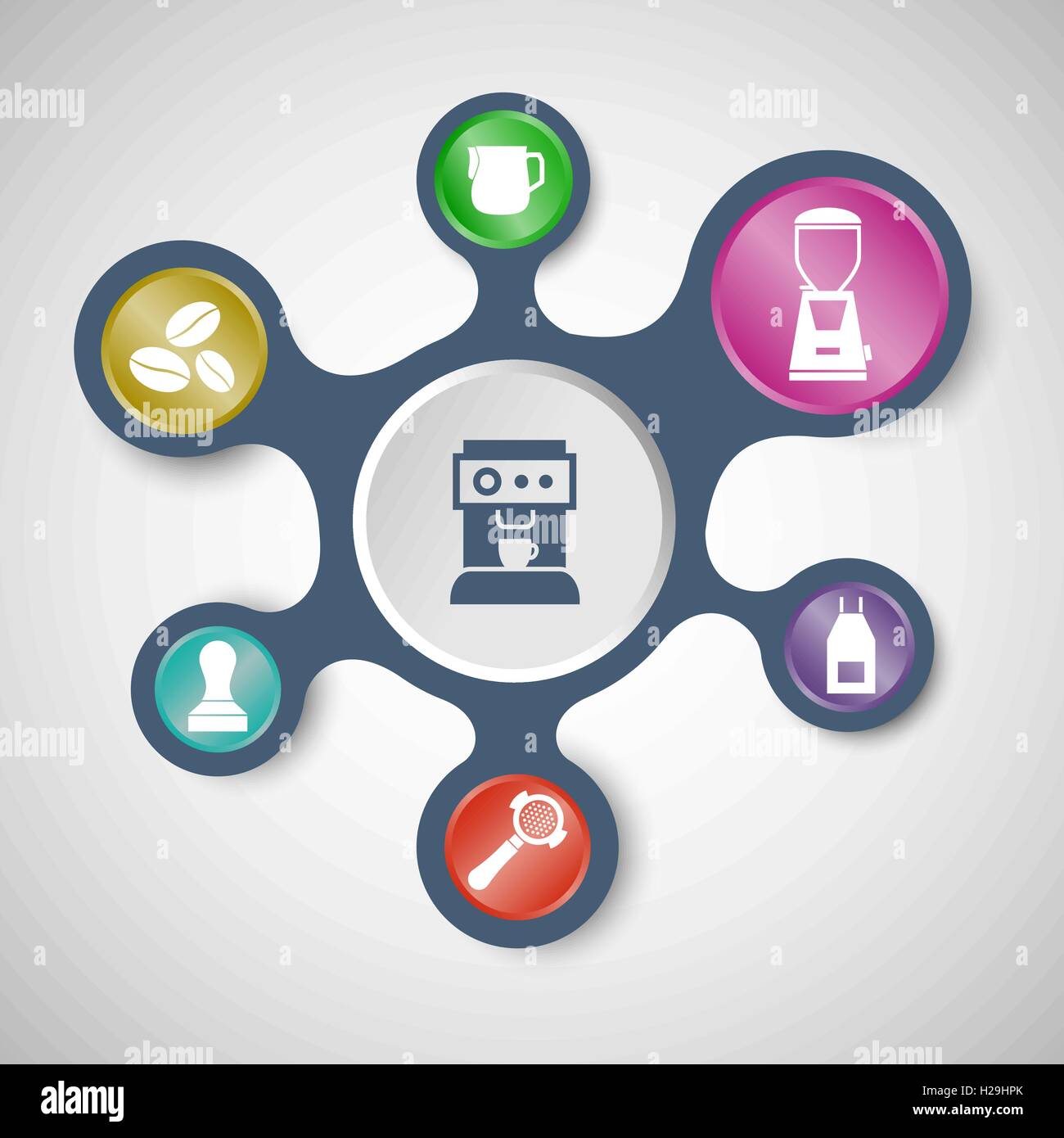 Barista infographic templates with connected metaballs, stock vector ...