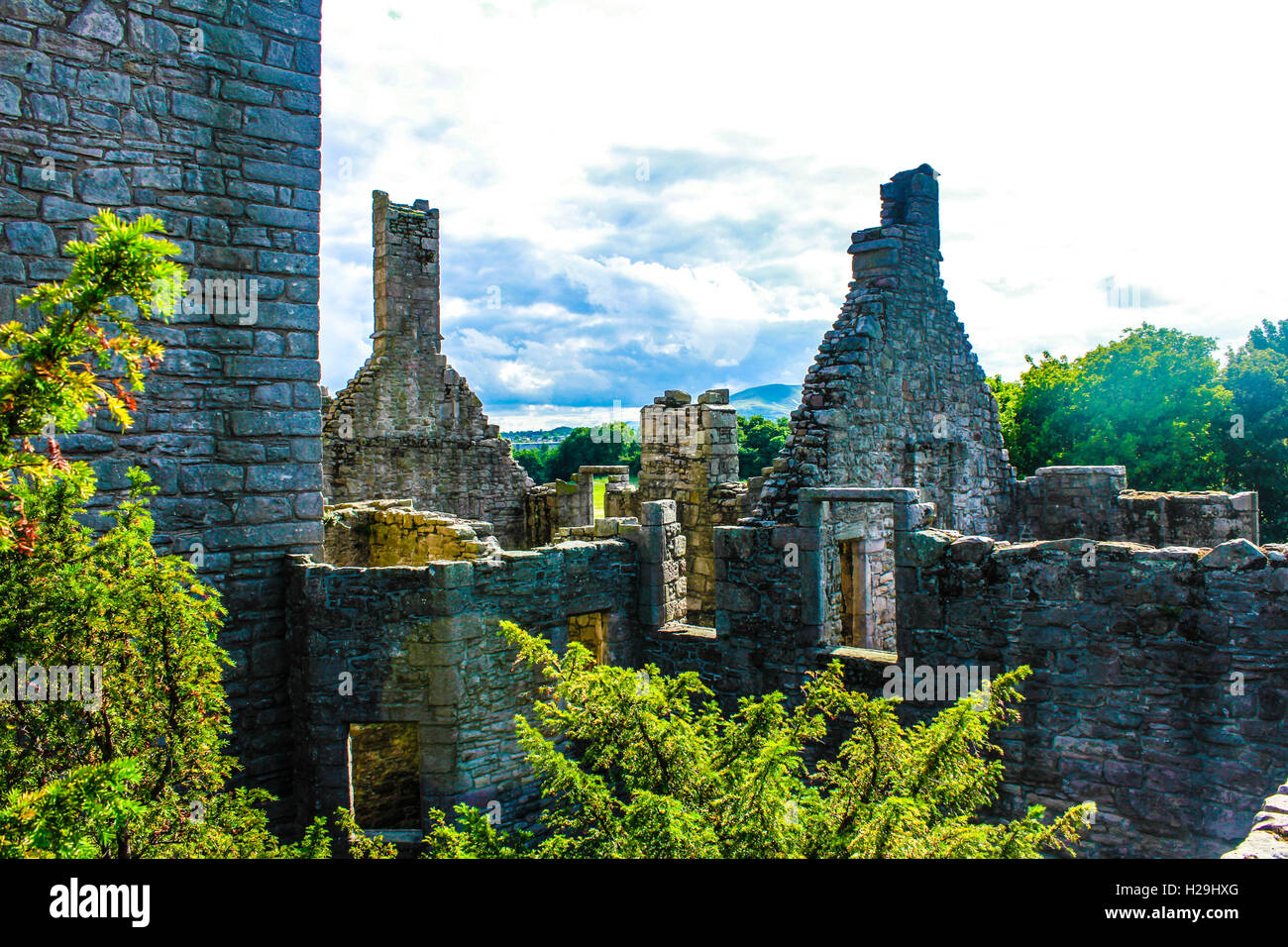 The ruins of a castle Stock Photo - Alamy