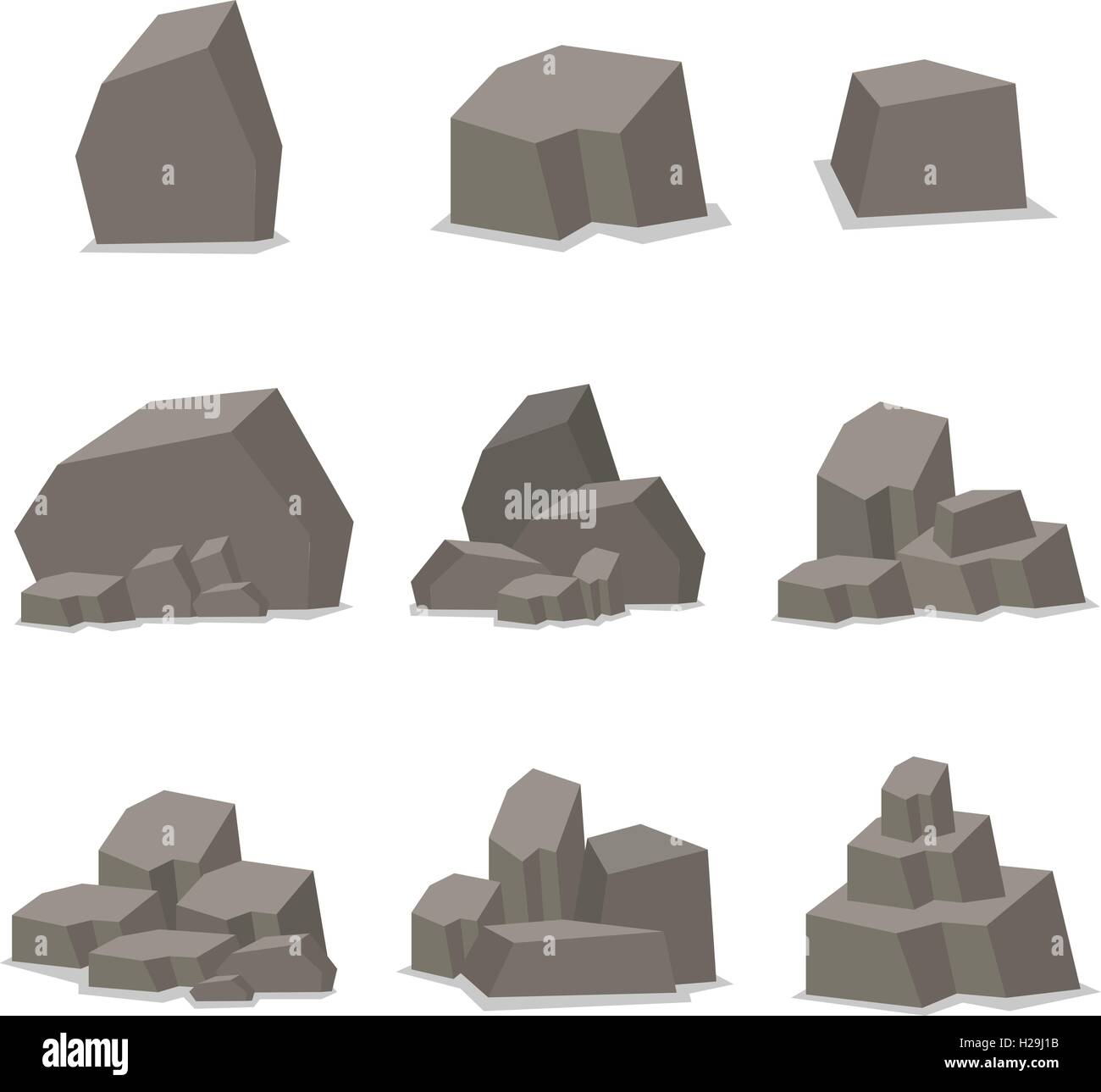 Rocks and stones set element vector Stock Vector Image & Art - Alamy
