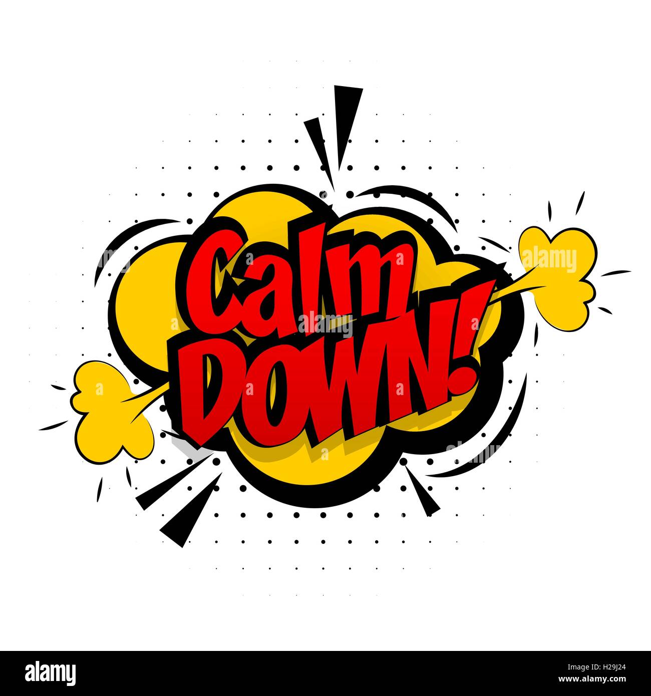Comic sound effects pop art vector style calm down Stock Vector Image ...
