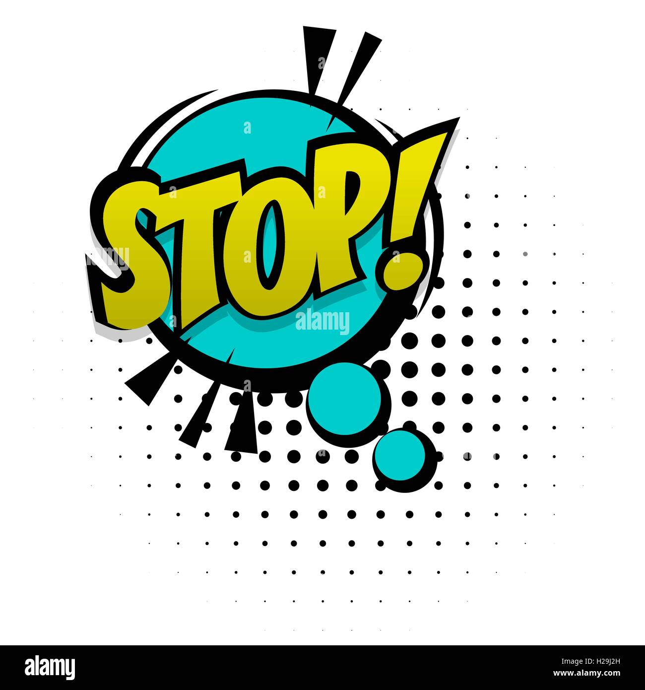 Comic sound effects pop art style blue stop Stock Vector Image & Art ...