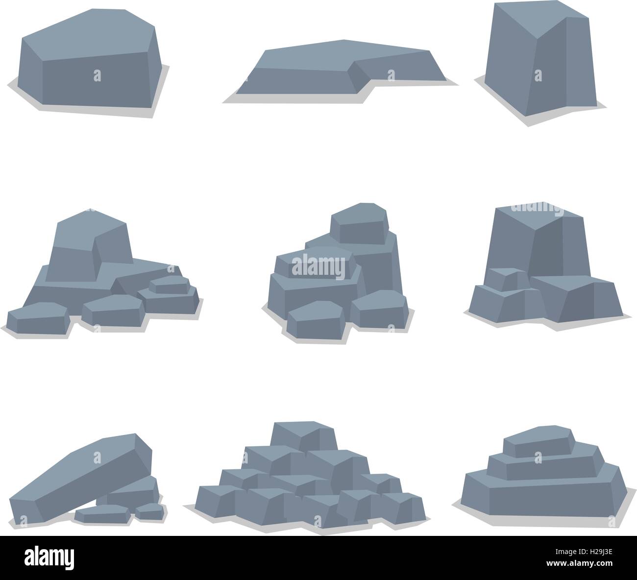 Rock stone set object vector art Stock Vector Image & Art - Alamy