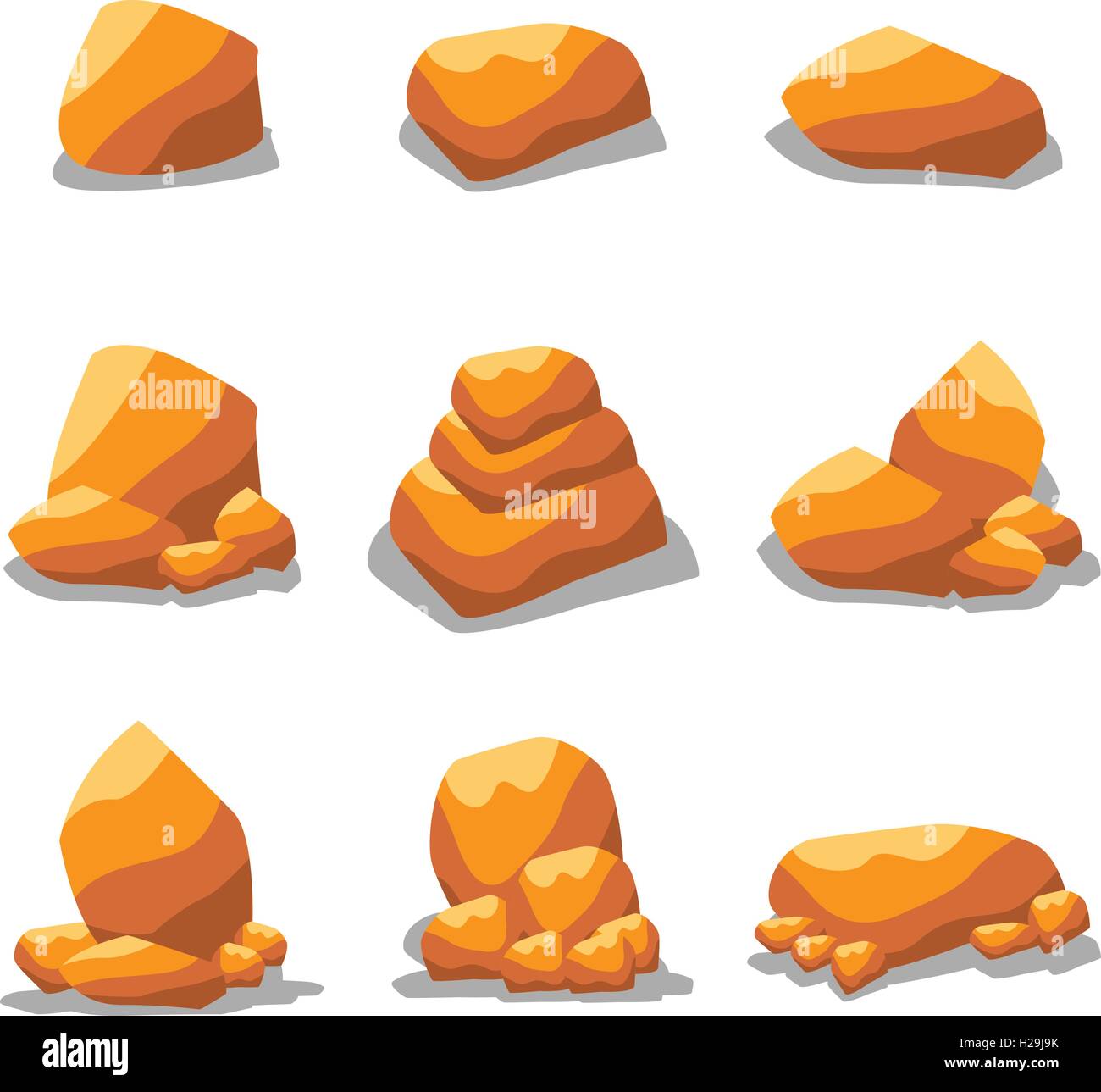 Golden rock set of vector art Stock Vector Image & Art - Alamy