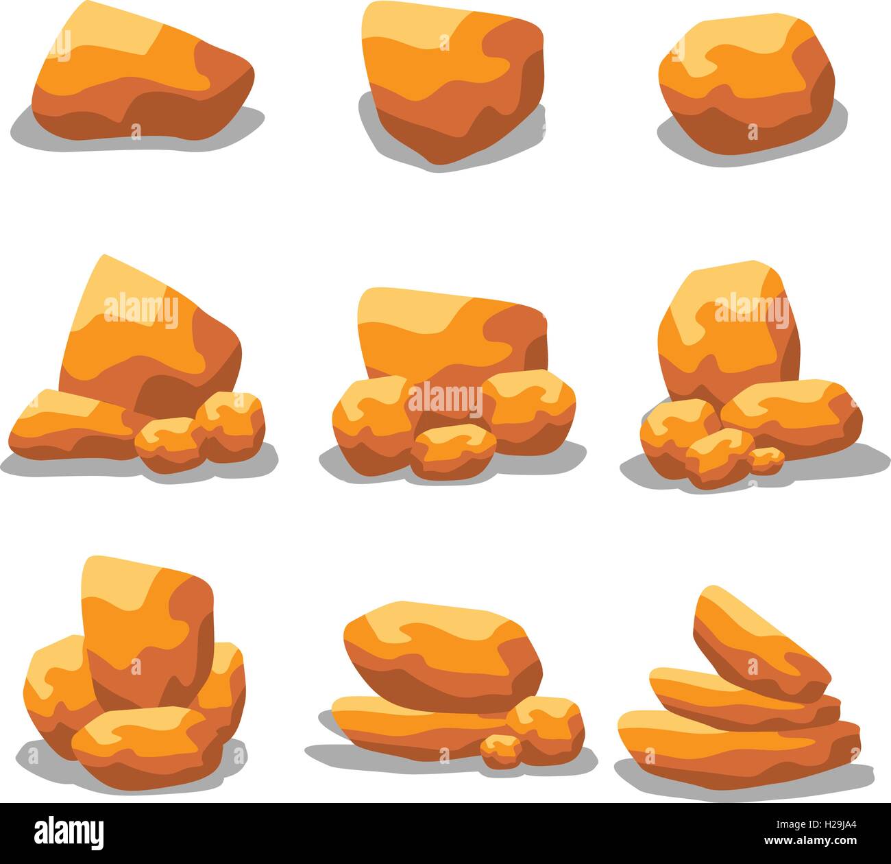 Vector of golden rock set Stock Vector Image & Art - Alamy